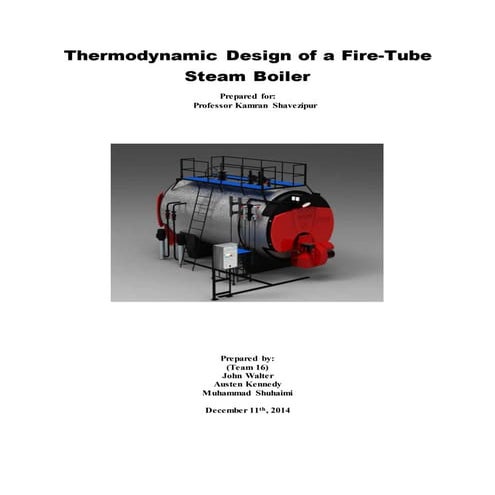 Thermodynamic Design of a Fire-Tube Steam Boiler | DOCX