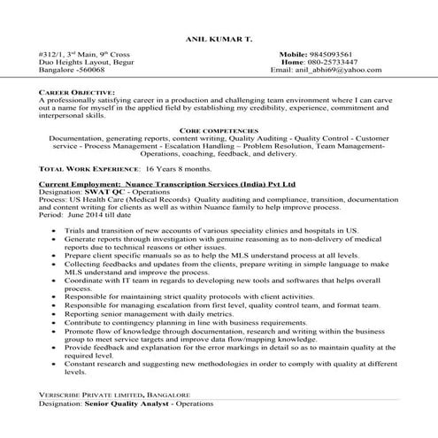 Process Specialist Job Description | DOC