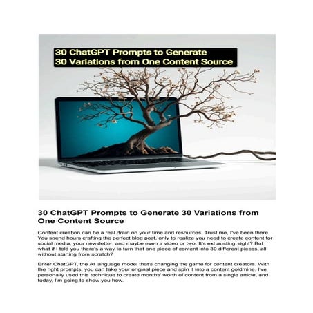 30 ChatGPT Prompts to Generate 30 Variations from One Content Source.pdf