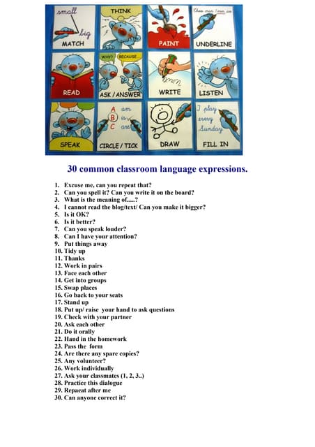 Useful expressions for the classroom | PPT