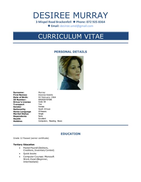 Neo Elizabeth Nkabinde curriculam vitae | PDF