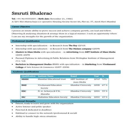 Smruti_Bhalerao_Resume | PDF