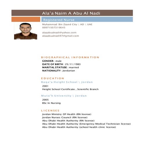 Alaa Resume | DOCX | First Aid | Injuries