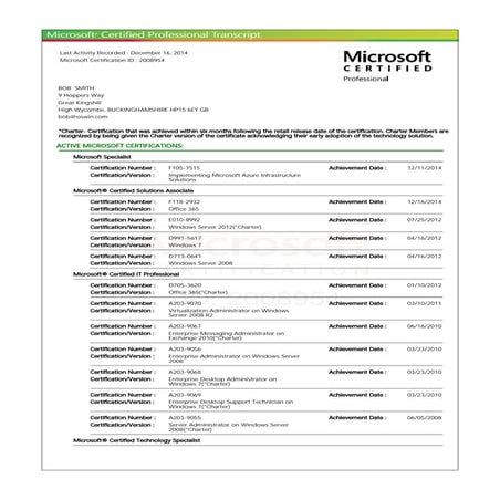 Microsoft Certifications | PDF