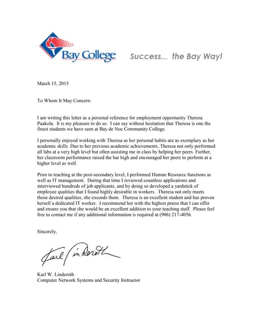 Max Loeffler Reference Letter | PDF