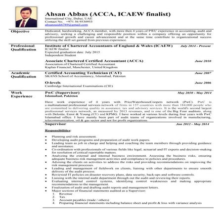 Ahsan Abbas (ACCA) - Resume | DOCX