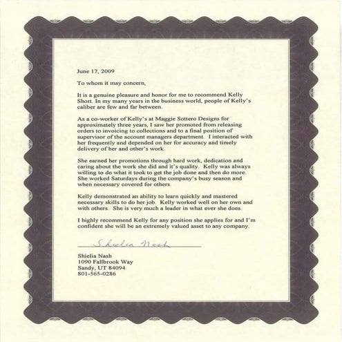 Letter of Recommendation - Shielia Nash | PDF