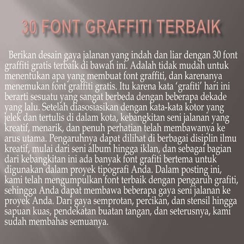 30 font graffiti terbaik | PPTX