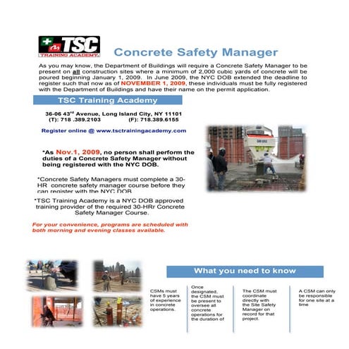 30-hr Concrete Safety Manager Training | PDF
