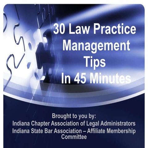 30 Law Practice Management Tips | PPT | Email | Internet