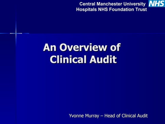 THE CLINICAL AUDIT REPORT FORMAT By Dr.Mahboob Khan Phd | PDF