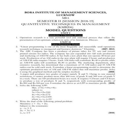 30 model questions OR | DOCX