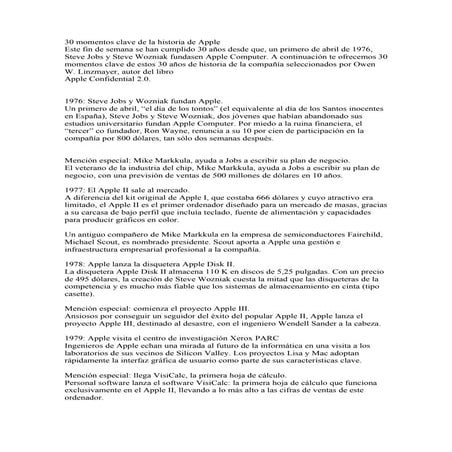 30 Momentos Clave De La Historia De Apple | DOC