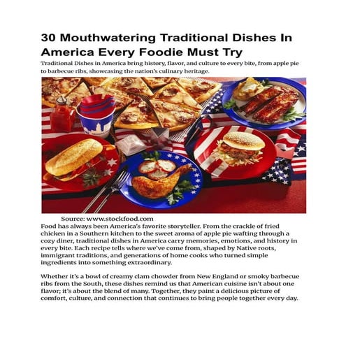 30 Mouthwatering Traditional Dishes In America Every Foodie Must Try.pdf