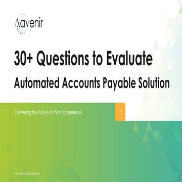 30+ Questions to Evaluate Automated Accounts Payable Solution | PPT