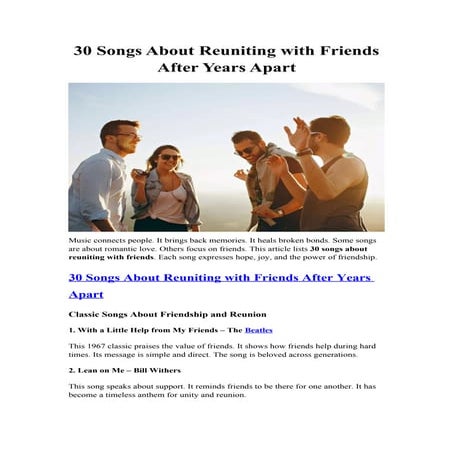 30 Songs About Reuniting with Friends After Years Apart.docx