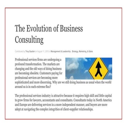 The Evolution of Business Consulting | PDF