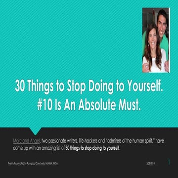 30 Things To Stop Doing To YOURSELF | PPTX