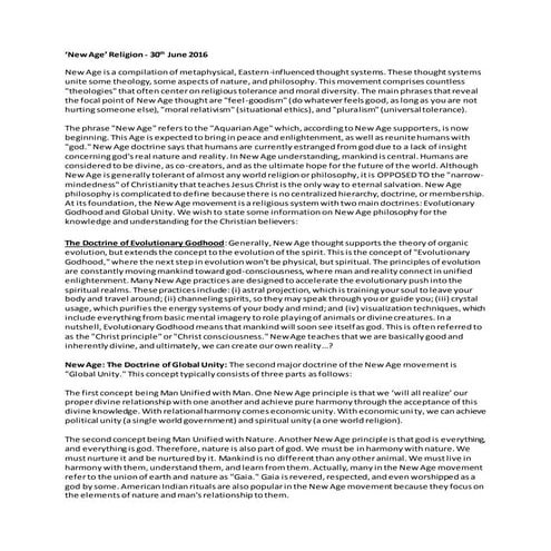 The New Age Movement and Culture | PDF
