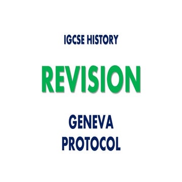 REVISION IGCSE CAMBRIDGE HISTORY: GENEVA PROTOCOL | PPTX