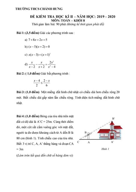 Đề Thi HK2 Toán 7 - THCS Bình Trị Đông | DOCX | Physics | Science