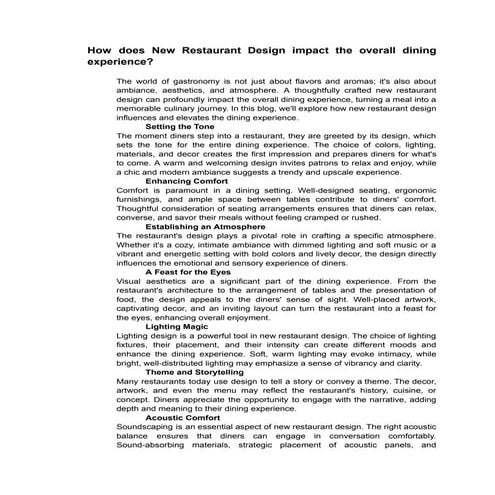new restaurant design | PDF