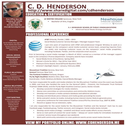 CDHENDERSON-CV-2016 | PDF