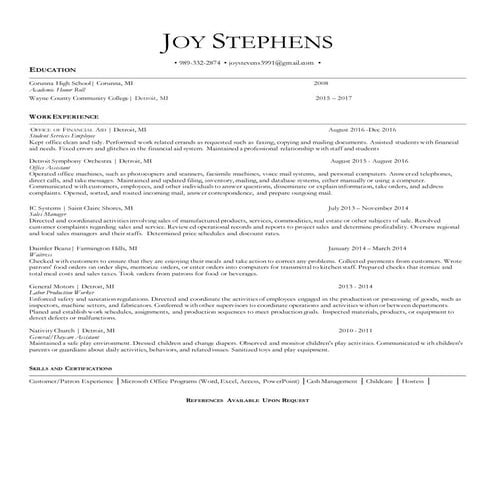 Joy Stevens Resume | PDF