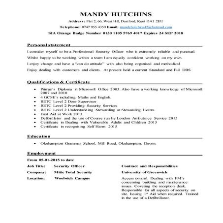 cv document sabrina casteleijn | DOC