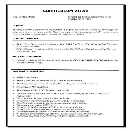 Gopi Resume 1 | PDF