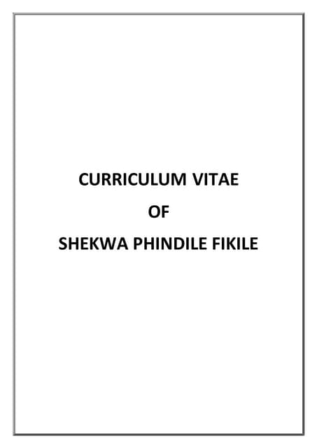 CURRRICULUM VITAE OF SITHOLE NOKUTHUKELA | DOCX