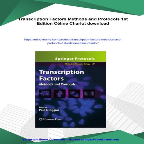 Transcription Factors Methods and Protocols 1st Edition Céline Charlot | PDF