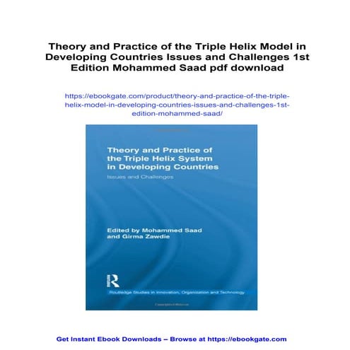 Theory and Practice of the Triple Helix Model in Developing Countries ...
