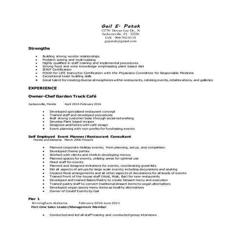 Gail Resume 1 | DOCX