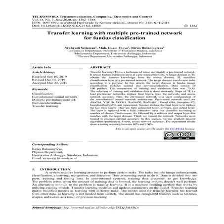 Transfer learning with multiple pre-trained network for fundus ...