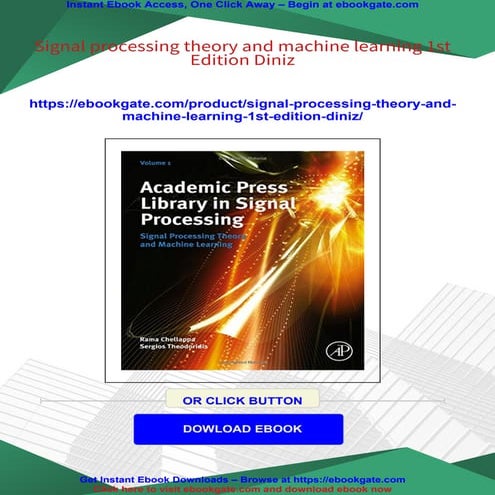 Signal processing theory and machine learning 1st Edition Diniz | PDF