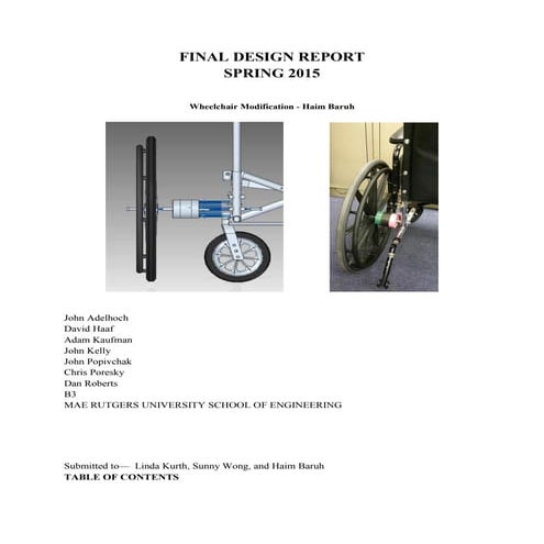 Wheelchair Modification Design Report | PDF