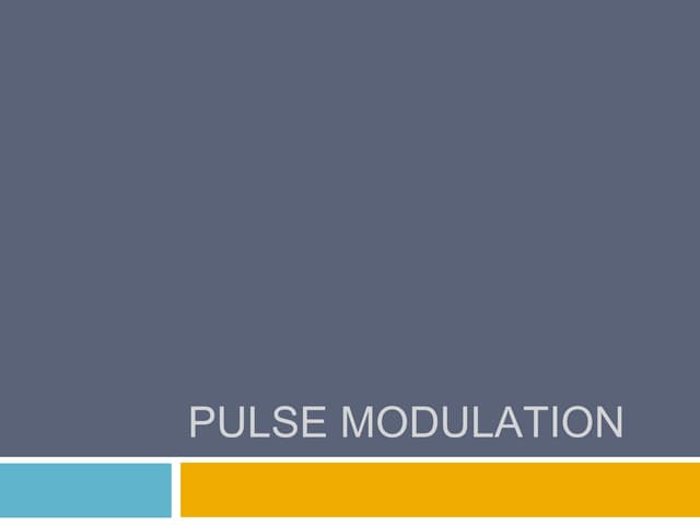PULSE CODE MODULATION (PCM) | PPT
