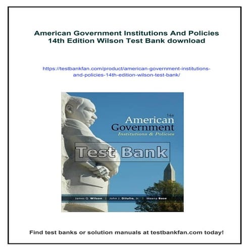 American Government Institutions And Policies 14th Edition Wilson Test ...