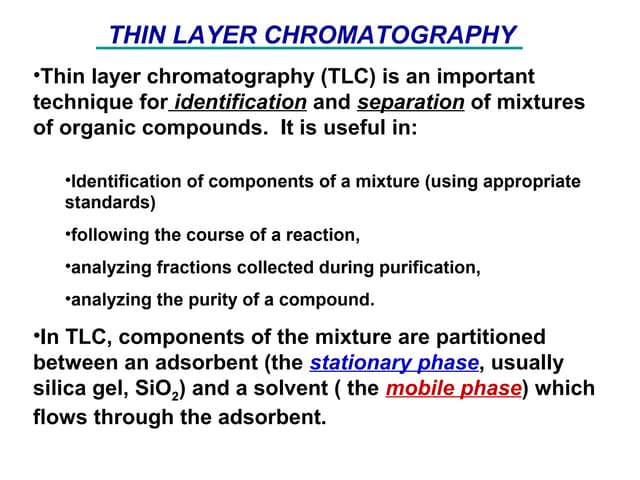 TLC, thin layer chromatography | PPT