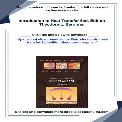 Introduction to Heat Transfer 6ed. Edition Theodore L. Bergman | PDF