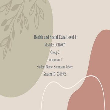LCH4007 Health and Social Care Level 4 PPT | PPTX