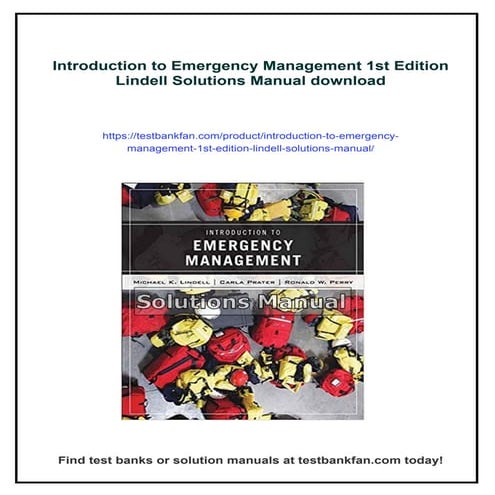 Introduction to Emergency Management 1st Edition Lindell Solutions ...