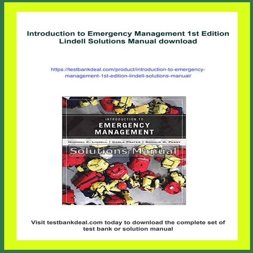 Introduction to Emergency Management 1st Edition Lindell Solutions ...