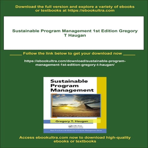 Sustainable Program Management 1st Edition Gregory T Haugan | PDF