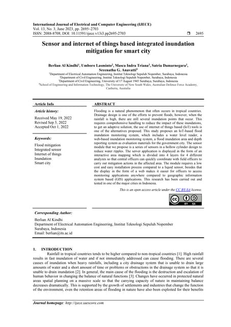 IMPLEMENTATION OF EARLY FLOOD DETECTION AND AVOIDANCE SYSTEM USING LORA | PDF