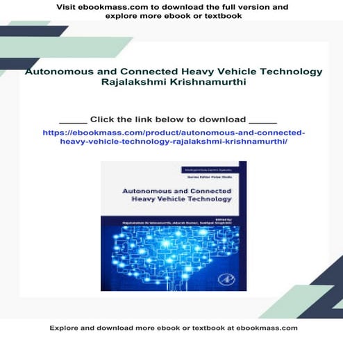 Autonomous and Connected Heavy Vehicle Technology Rajalakshmi ...
