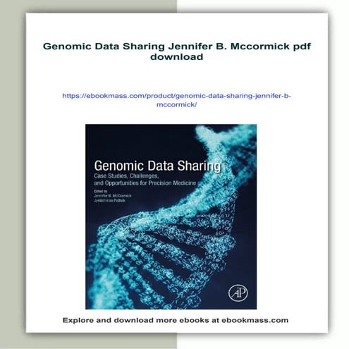 Genomic Data Sharing Jennifer B. Mccormick | PDF