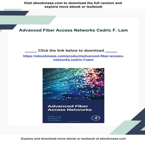 Advanced Fiber Access Networks Cedric F. Lam | PDF
