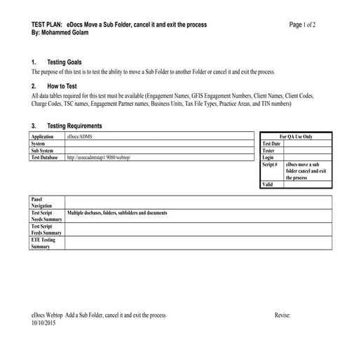 eDocs Move a Sub Folder cancel and exit the process | DOC